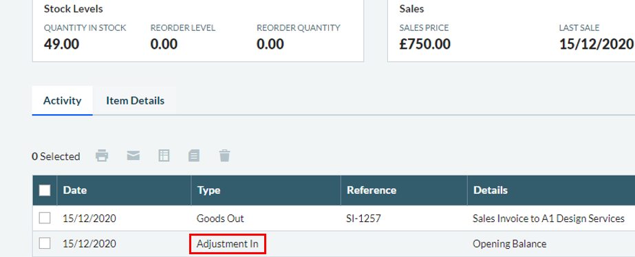View and adjust stock levels